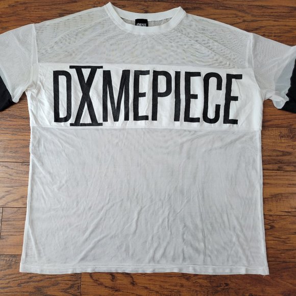 Shirts | Dxmepiece Dimepiece White Sheer Micronet Logo Ringer Shirt Sz ...